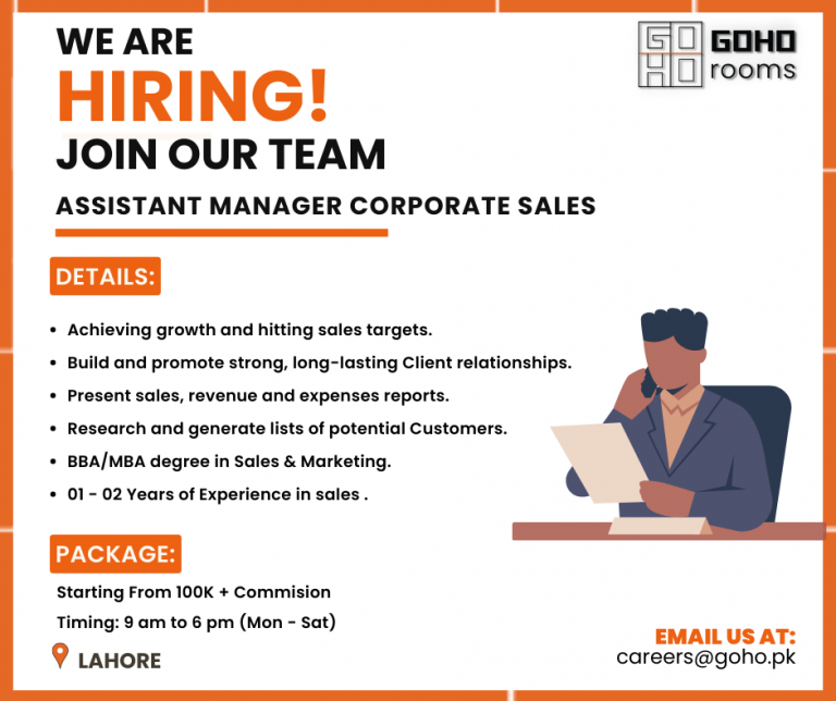 Vacancy for AM Corporate Sales Position